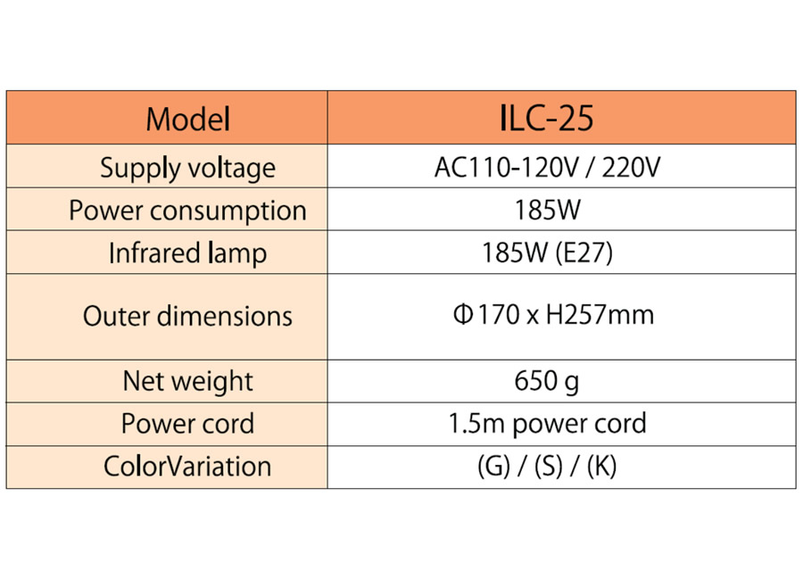 Taiji ILC-25 Ceiling Infrared Heat Lamp