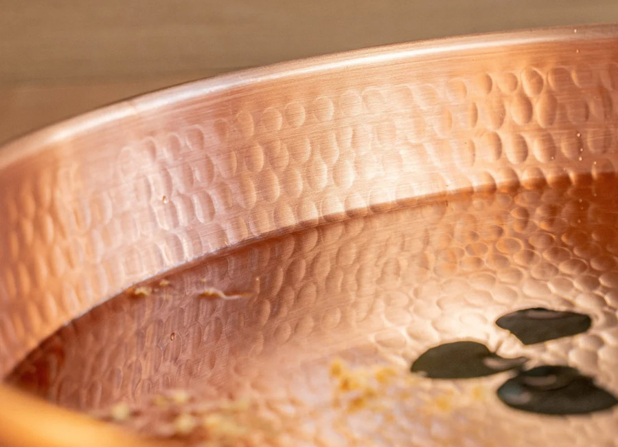Handmade Matte Copper Foot Soaking Bowl – Solid Copper Spa Basin