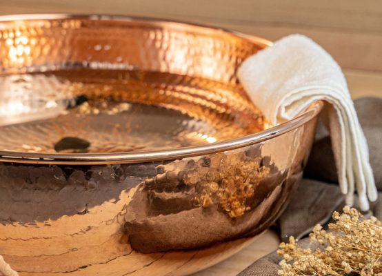 Handmade Solid Copper Foot Soaking Bowl – Luxury Home Spa Pedicure Basin